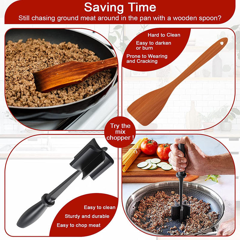 Meat Chopper & Shredder | Heat Resistant Ground Beef Smasher & Cooking ...