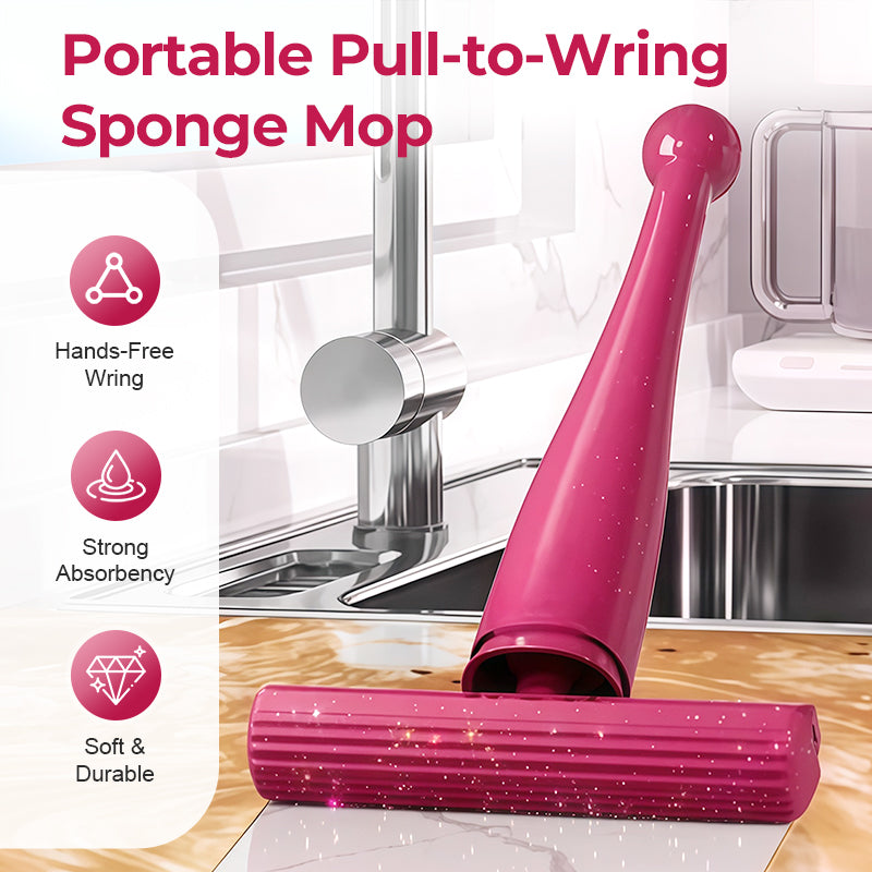Portable Pull-to-Wring Sponge Mop – spainho