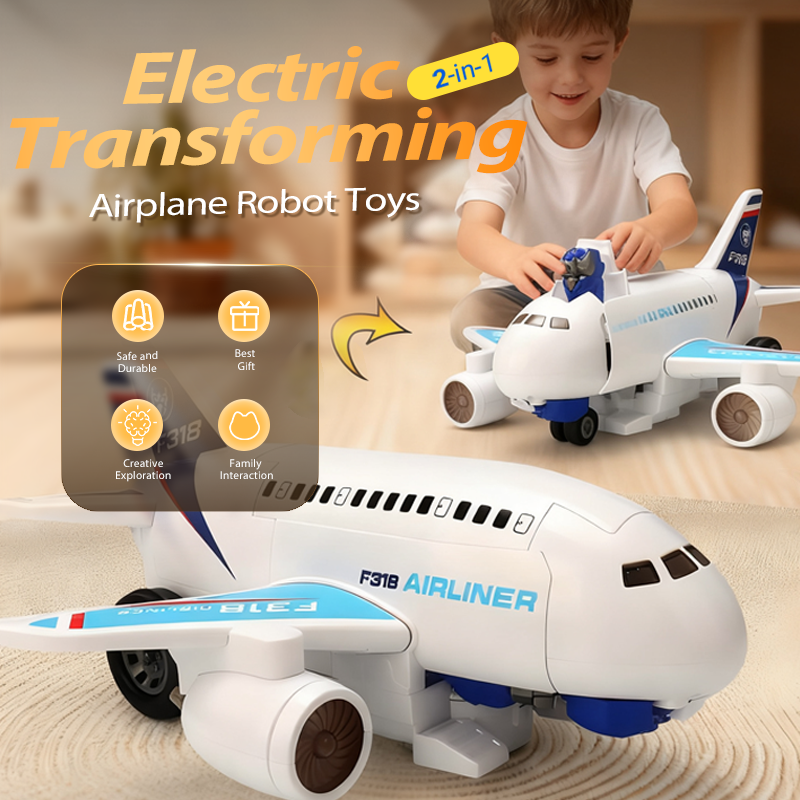 2-in-1 Electric Transforming Airplane Robot Toys – spainho
