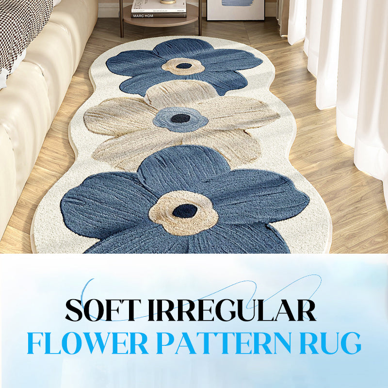Soft Irregular Flower Pattern Rug – spainho