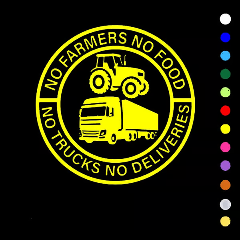 Car Vinyl Sticker: No Farmers No Food - No Trucks No Deliveries – spainho
